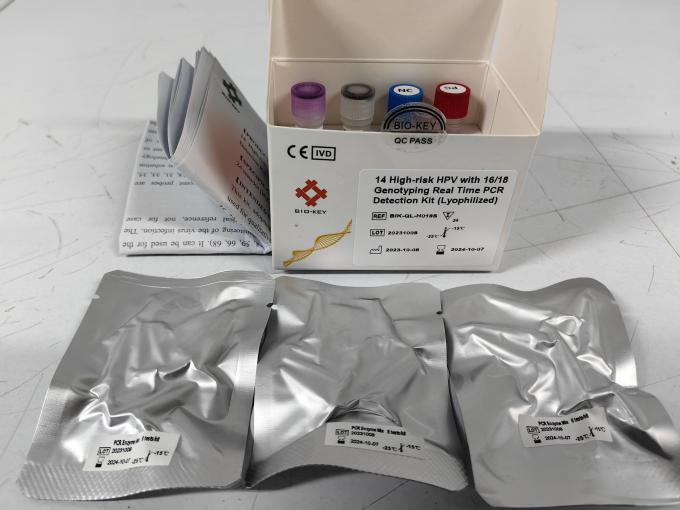 HPV Genotype 2+12 High Risk 16+18 Medium Risk PCR Detection Kit Lyophilized