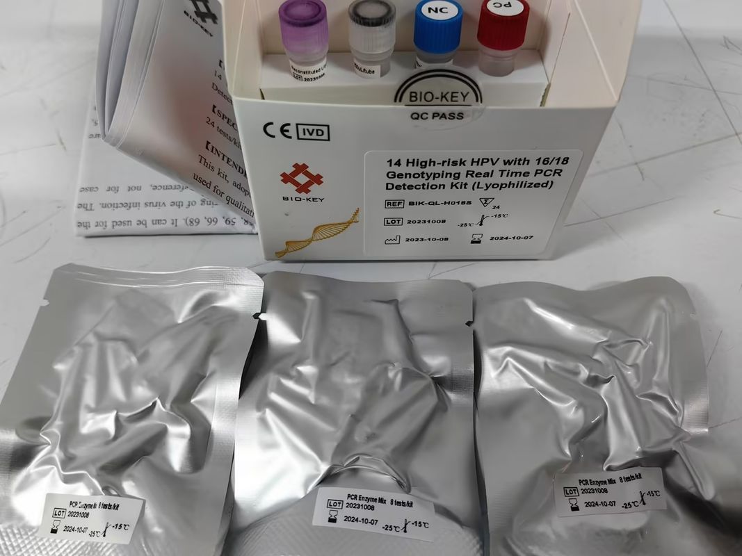 HPV Genotype 2+12 High Risk 16+18 Medium Risk PCR Detection Kit Lyophilized